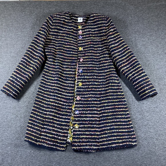 CAbi | Jackets & Coats | Cabi Coat Wbelt Womens Multicolored Longline ...